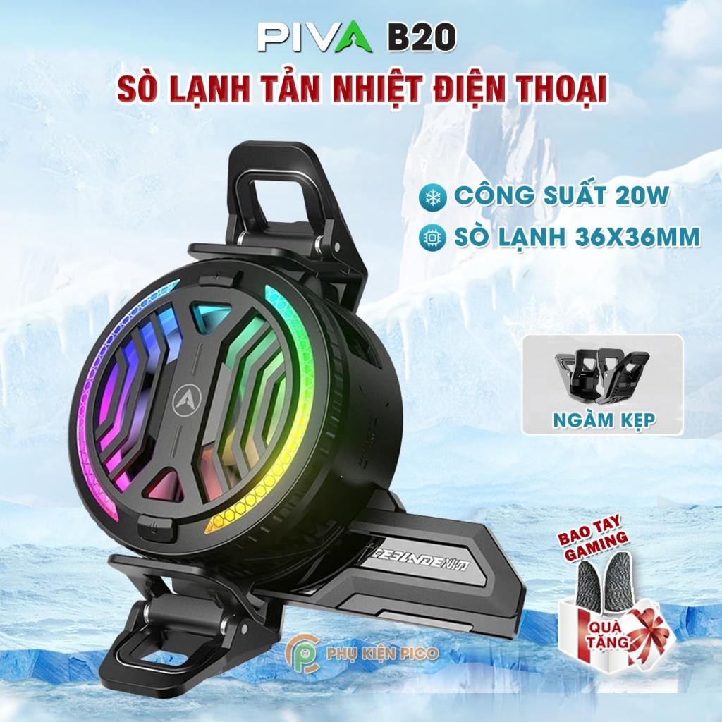 Quạt tản nhiệt điện thoại sò lạnh Piva B20 công suất 20W sò lạnh 36x36mm led RGB Gaming | Shopee ...