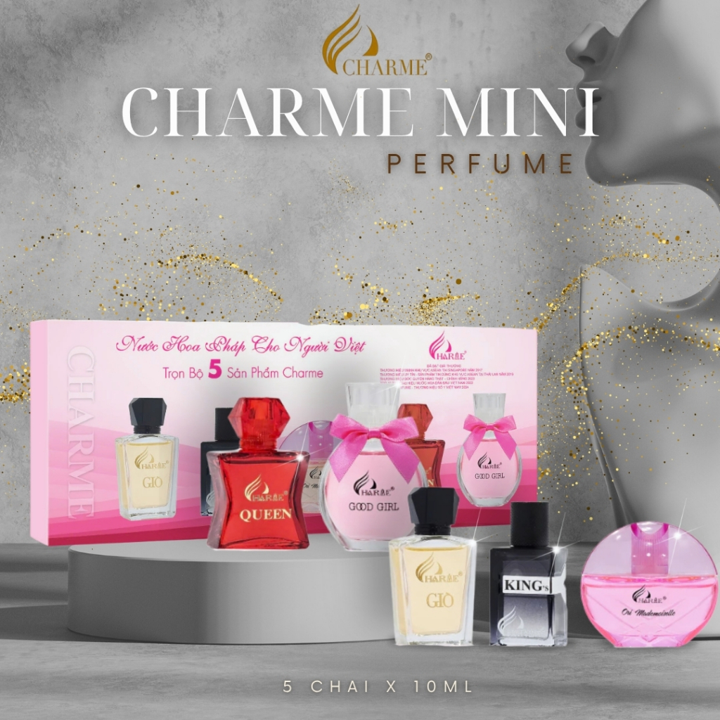 Bộ Set Nước Hoa Charme Mini (5 chai x 10ml) dạng chấm | Shopee Việt Nam