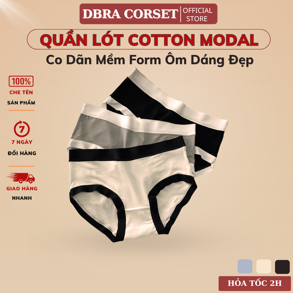 Quần Lót Cotton Modal Phối Viền Satin Co Giãn Mềm Form Ôm Dáng Đẹp Mặc Êm QC.25 | Shopee Việt Nam