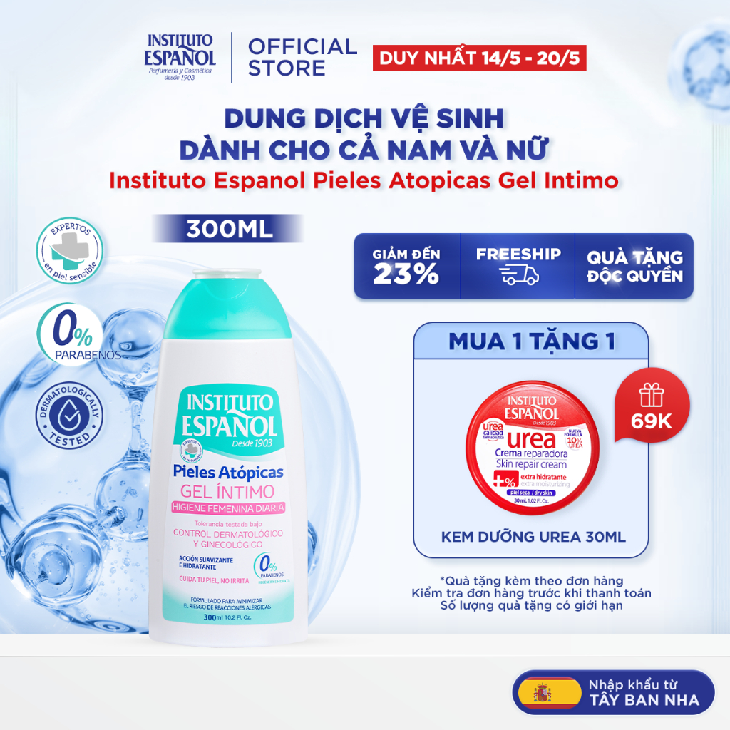Dung Dịch Vệ Sinh Dành Cho Cả Nam Và Nữ Instituto Espanol Pieles Atopicas Gel Intimo 300ml ...
