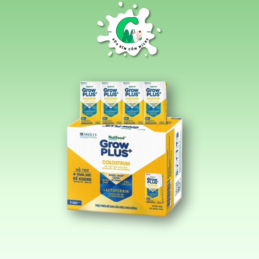 Thùng 24 hộp Sữa bột pha sẵn Nutifood Sweden GrowPLUS+ Colostrum ...