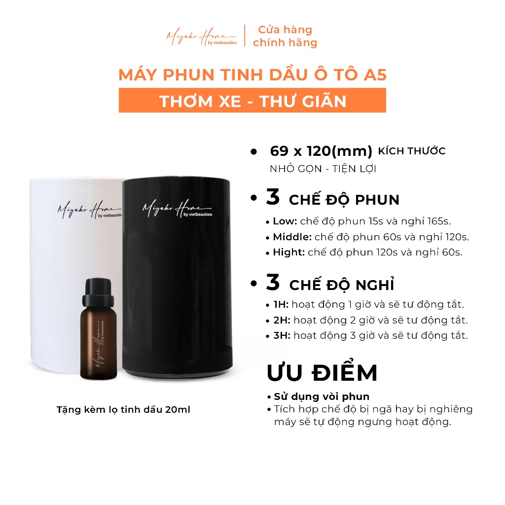 [MIYAKO HOME] Máy Khuếch Tán Tinh Dầu Oto A5 Nhỏ Gọn Tiện Lợi, Khử Mùi ...
