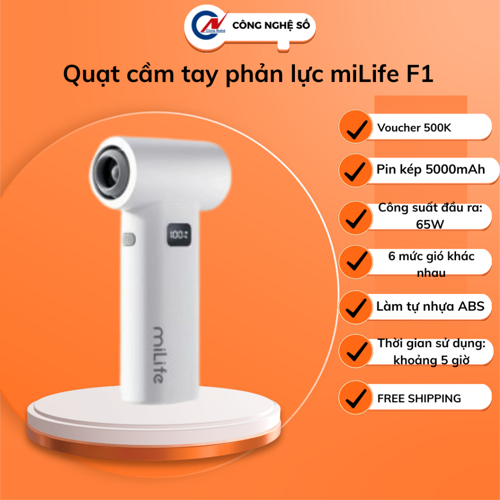 Quạt cầm tay phản lực miLife F1 tích pin 4 in 1/ - Công nghệ Số ...