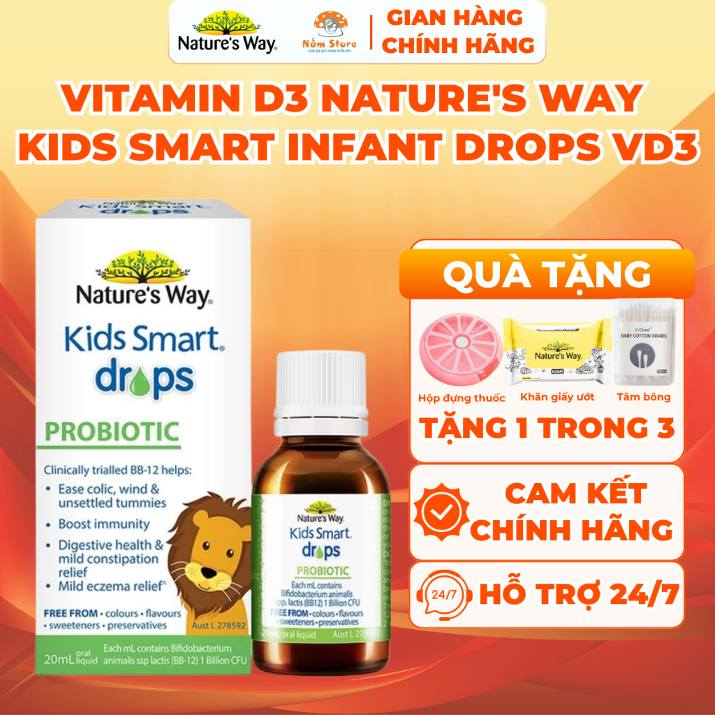 Men Vi Sinh Nature's Way Kids Smart DROPS PROBIOTIC Bổ Sung Lợi Khuẩn Đường Ruột Cho Bé | Shopee ...