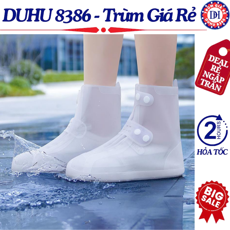 Bọc Giày Đi Mưa, Ủng Bọc Giày Silicon Trong Suốt Có Khóa Gài Chống Thấm ...