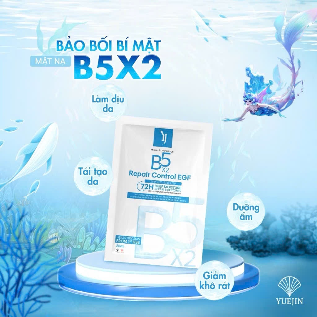 Mặt nạ yuejin b5 repair control EGF mask hỗ trợ phục hồi cấp ẩm chống ...
