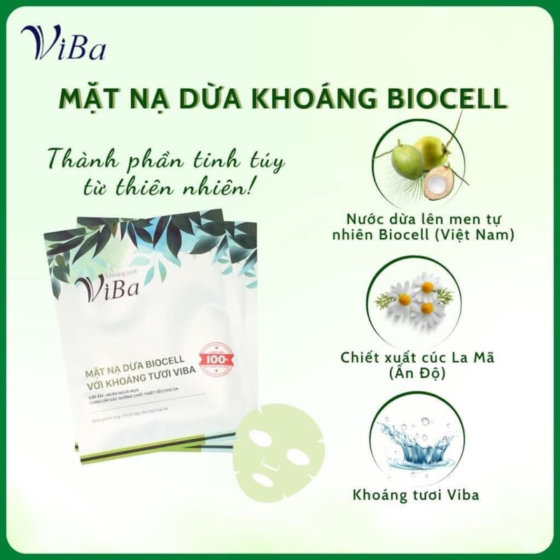 Mặt Nạ Dừa Khoáng Biocell ViBa - Hiệu quả gấp 10 lần mặt nạ thông thường | Shopee Việt Nam
