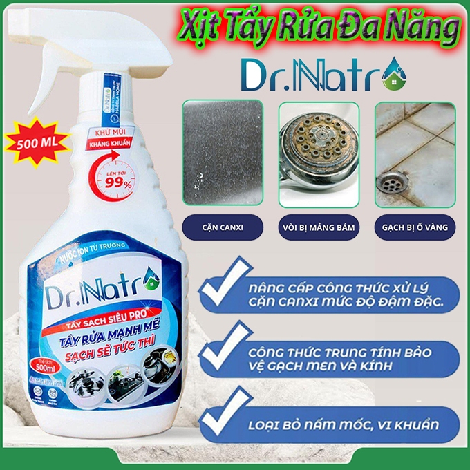 Chai Xịt Vệ Sinh Đa Năng Dr Natro Chính Hãng 500ml Xóa Sạch Cặn CANXI ...