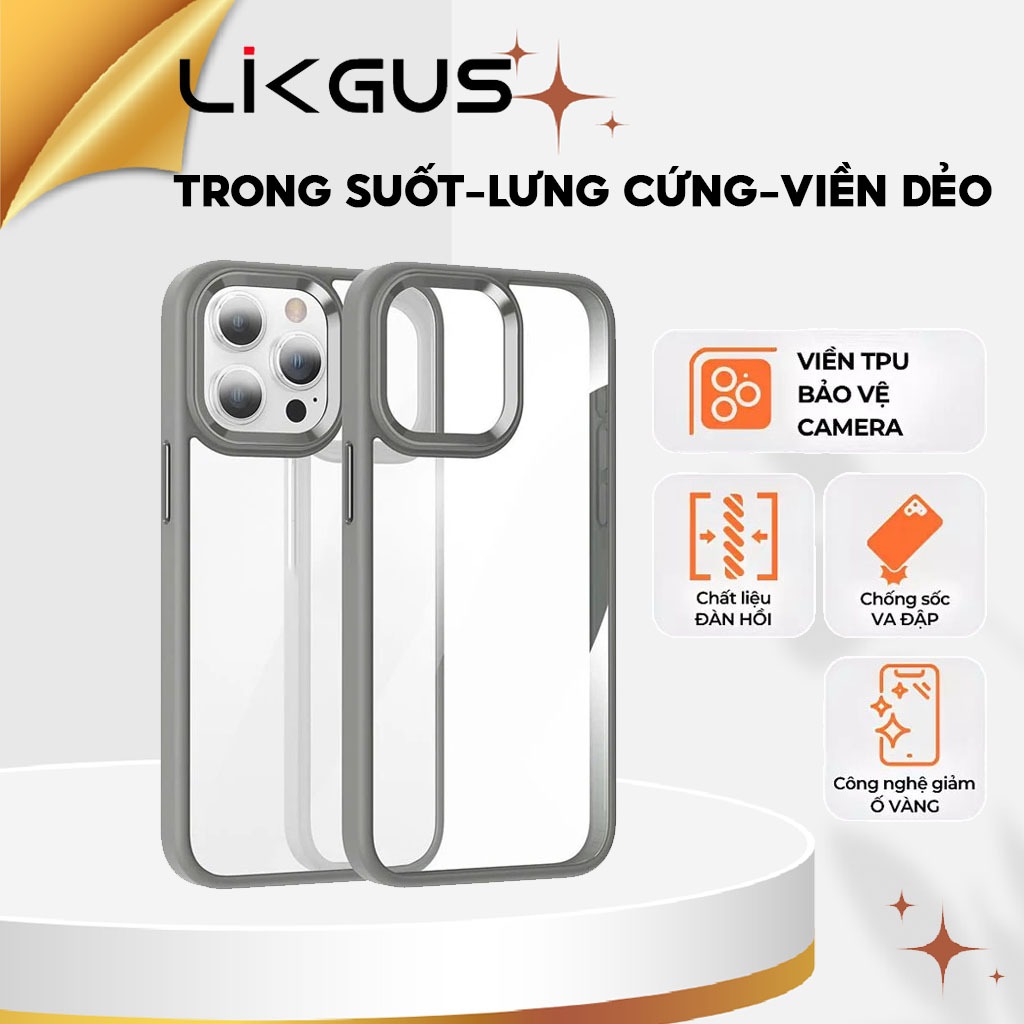 Ốp Lưng Trong Suốt Chống Ố Vàng-Viền Dẻo Chống Sốc Chính Hãng LIGKUS ...