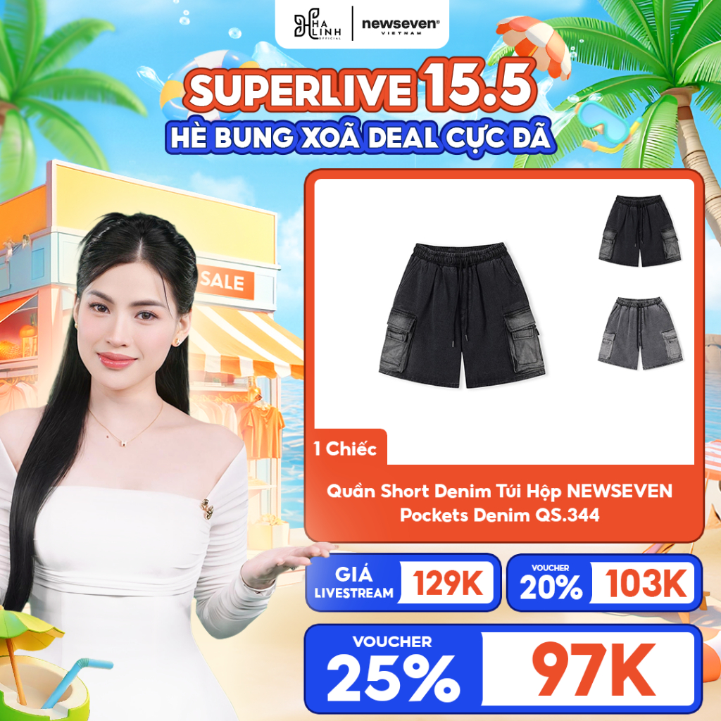 [VHL x NEWSEVEN] Quần Short Denim Túi Hộp NEWSEVEN Pockets Denim QS.344 ...