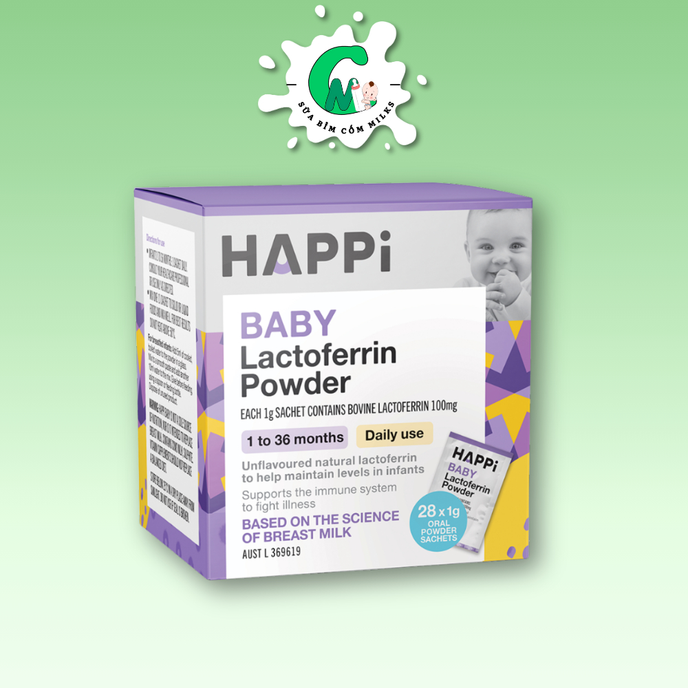 BỘT Sữa non Úc tăng đề kháng cho bé Happi Baby Lactoferrin 1-36M (28gói ...