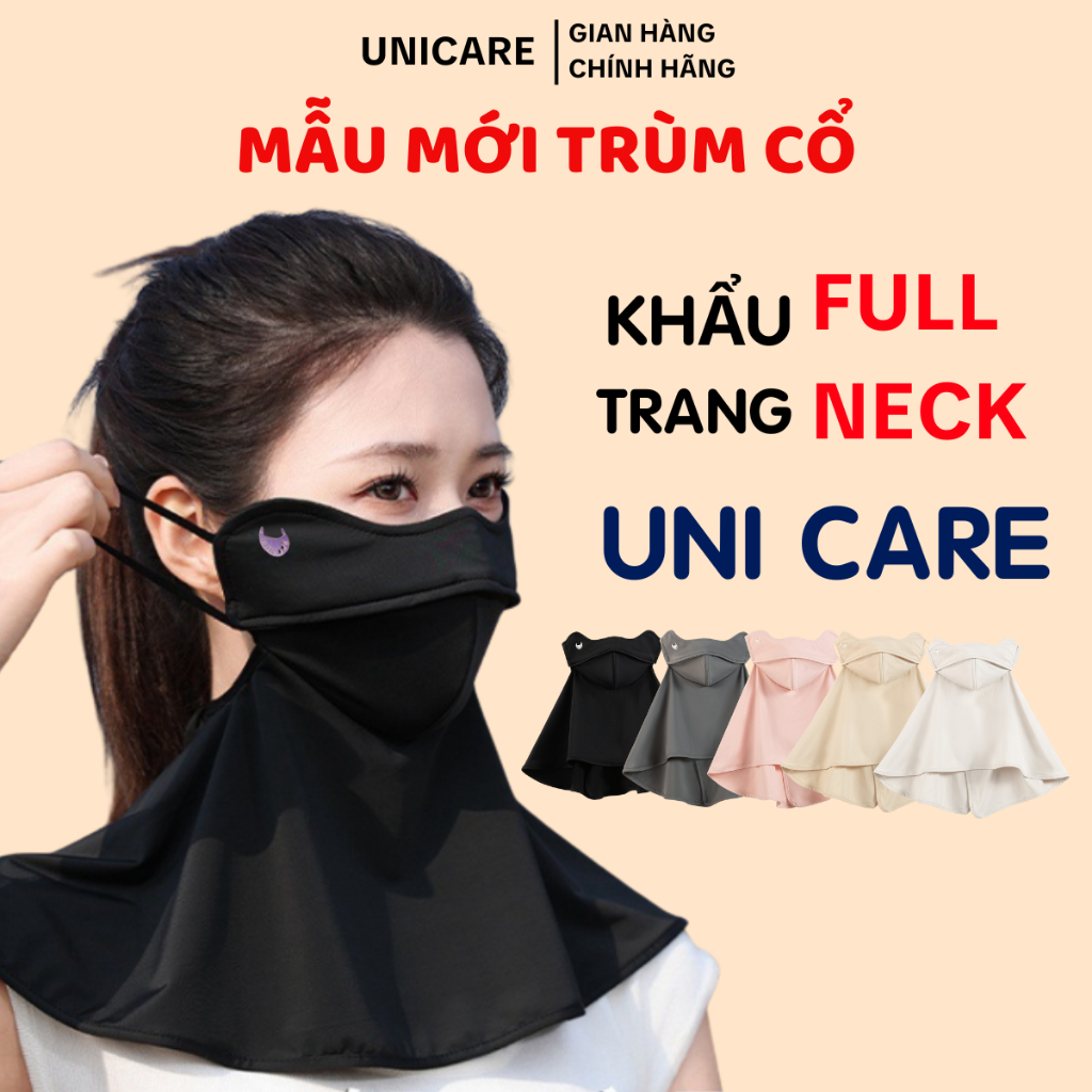 Khẩu Trang Trùm Kín Cổ Unicare, Khẩu Trang Vải Full Neck Chống Nắng, Chống Tia UV Mẫu Mới Năm ...