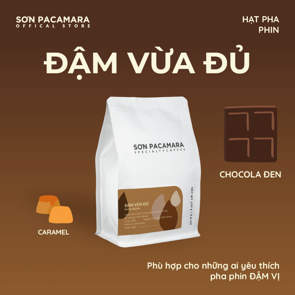 (Cà Mới) Cà Phê Pha Phin Sơn Pacamara Gói Đậm Vừa Đủ, 50% Arabica 50% ...