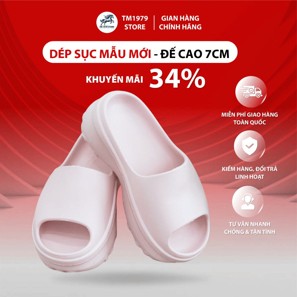 NEW Dép Bánh mì TM03 Nữ đế cao đúc nguyên khối chất liệu nhựa Eva cao ...