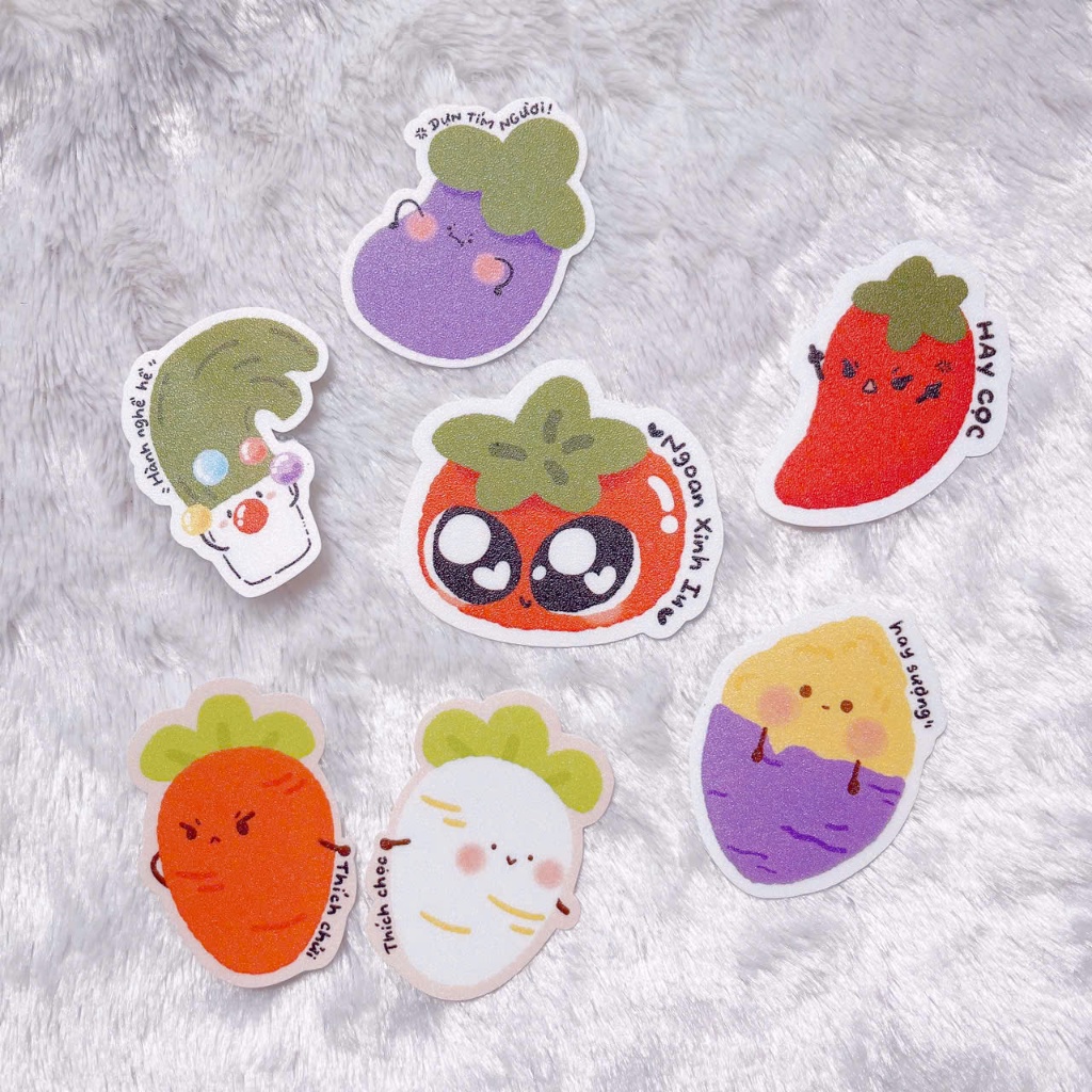 Sticker chống thấm nước Rau củ dễ thương | TSUBAME.ARTS | Shopee Việt Nam