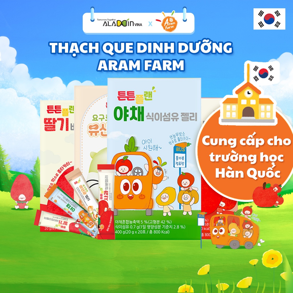 Gói lẻ thạch que ARAM FARM cho bé từ 1 tuổi, vị ngọt tự nhiên, phù hợp ...