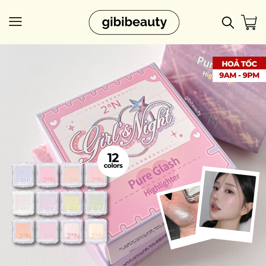 Phấn bắt sáng 2AN Pure Glash Highlighter 2.7g | Shopee Việt Nam