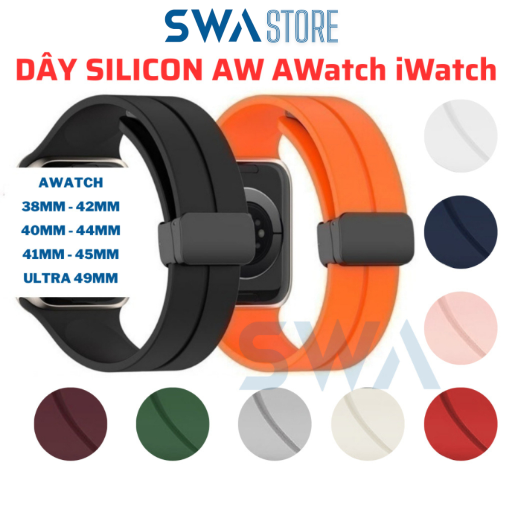 Dây Cao Su Silicon Khóa Nam Châm Đồng Hồ AWatch Ultra Watch 49mm All ...