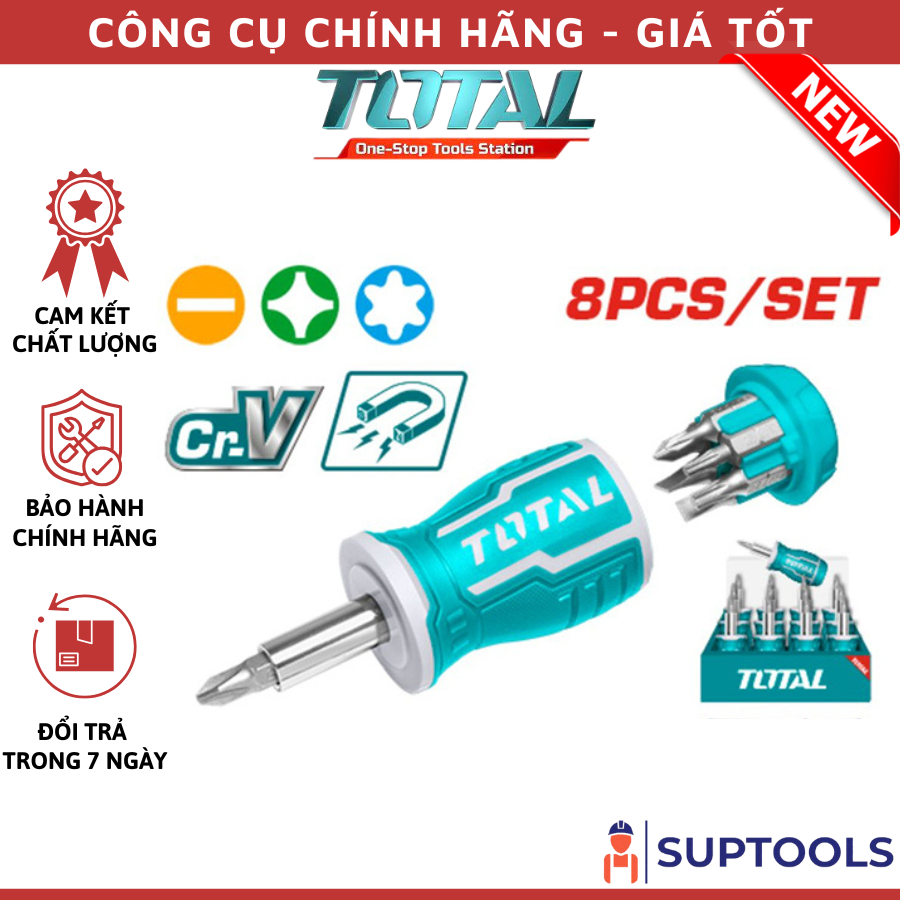 Tua vít mini đa năng 8 trong 1 TOTAL TACSDS0706 tuốc nơ vít nhỏ gọn ...