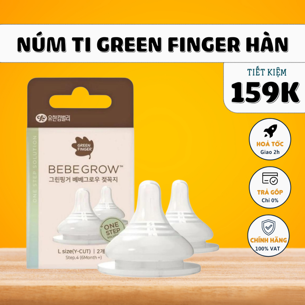 Núm ti Green Finger Hàn Quốc chính hãng đủ size S/M/L/LL/LLL [Lắp vừa bình Moy, Tovi ...