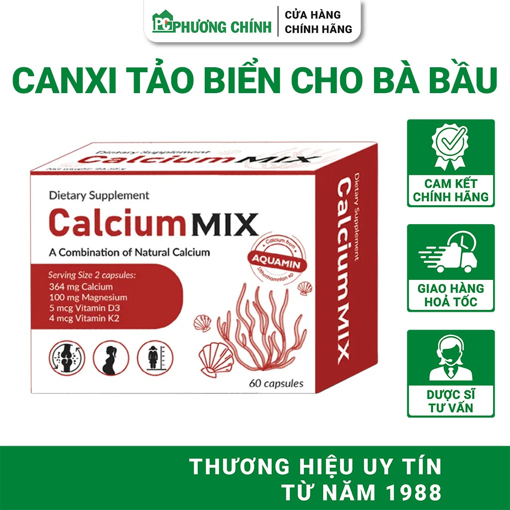 Canxi Hữu Cơ Tảo Biển Đỏ Cho Bà Bầu Calcium Mix Dễ Hấp Thu, Hạn Chế Gây ...