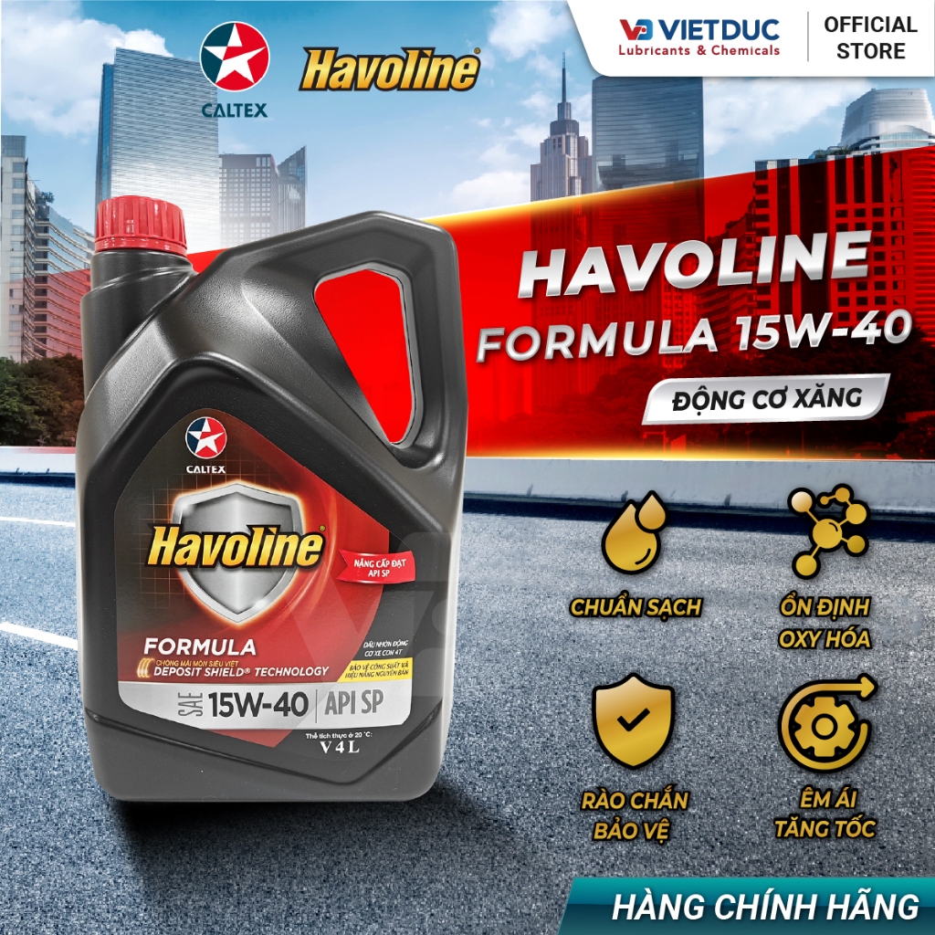 Dầu nhớt động cơ - Caltex Havoline Formula 15W-40 (Can 4L) | Shopee ...