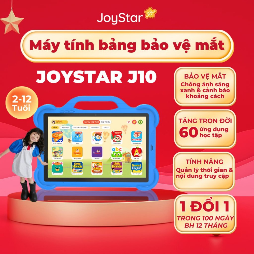 Máy Tính Bảng Trẻ Em Joystar J10 | Thế Hệ Mới với 60 Ứng Dụng + 2 App bản quyền | Shopee Việt Nam