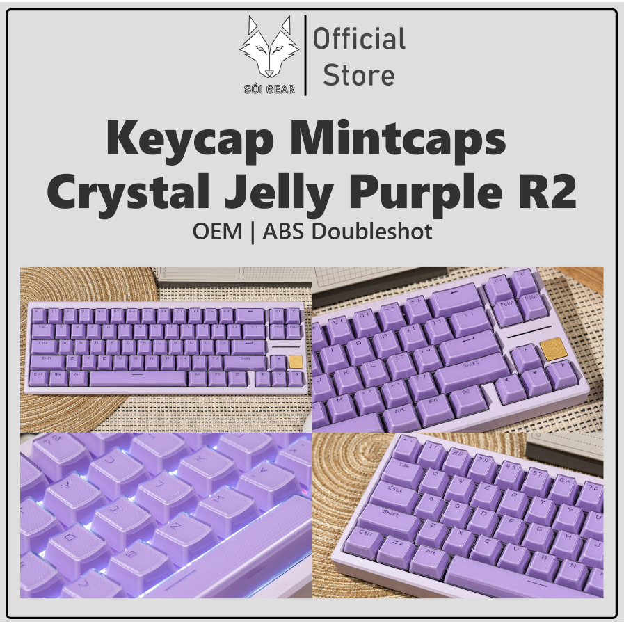 Keycap OEM Mintcaps Crystal Jelly Purple R2 ABS Doubleshot | Shopee ...
