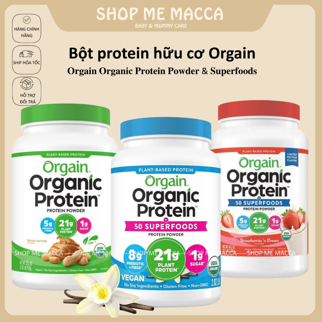 Thực phẩm chức năng Bột protein hữu cơ Orgain Organic Protein ...