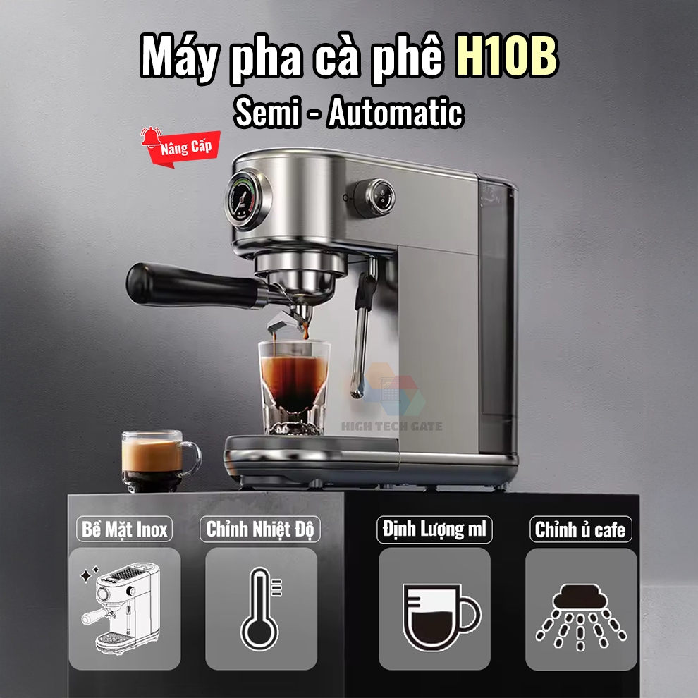 Máy Pha Cà Phê Mini H10B – Espresso Tự Động Gia Đình, Tùy Nhiệt, Định Lượng Nước, Ủ Cà Phê Tùy ...