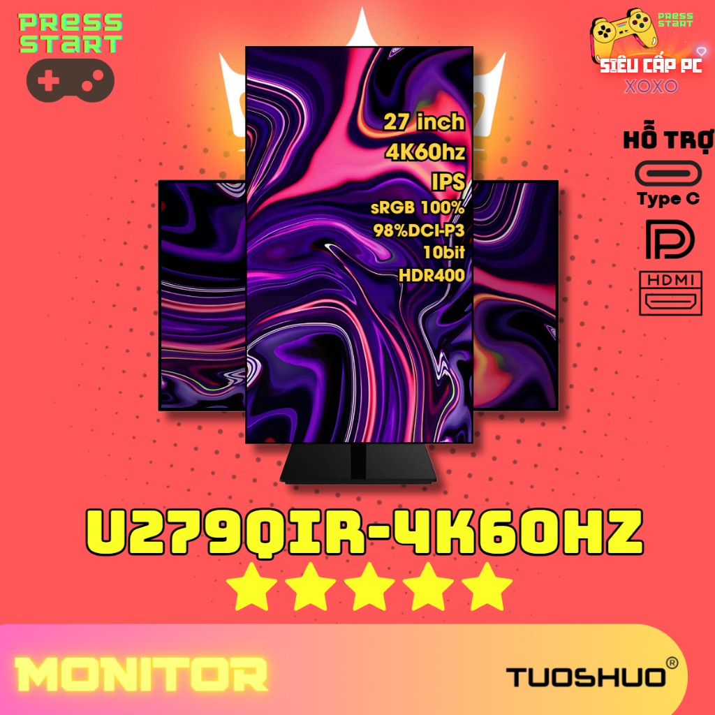 Màn hình TuoShuo U279QIR 27 inch 4K IPS HDR400 10bit Type-C USB Hub ...