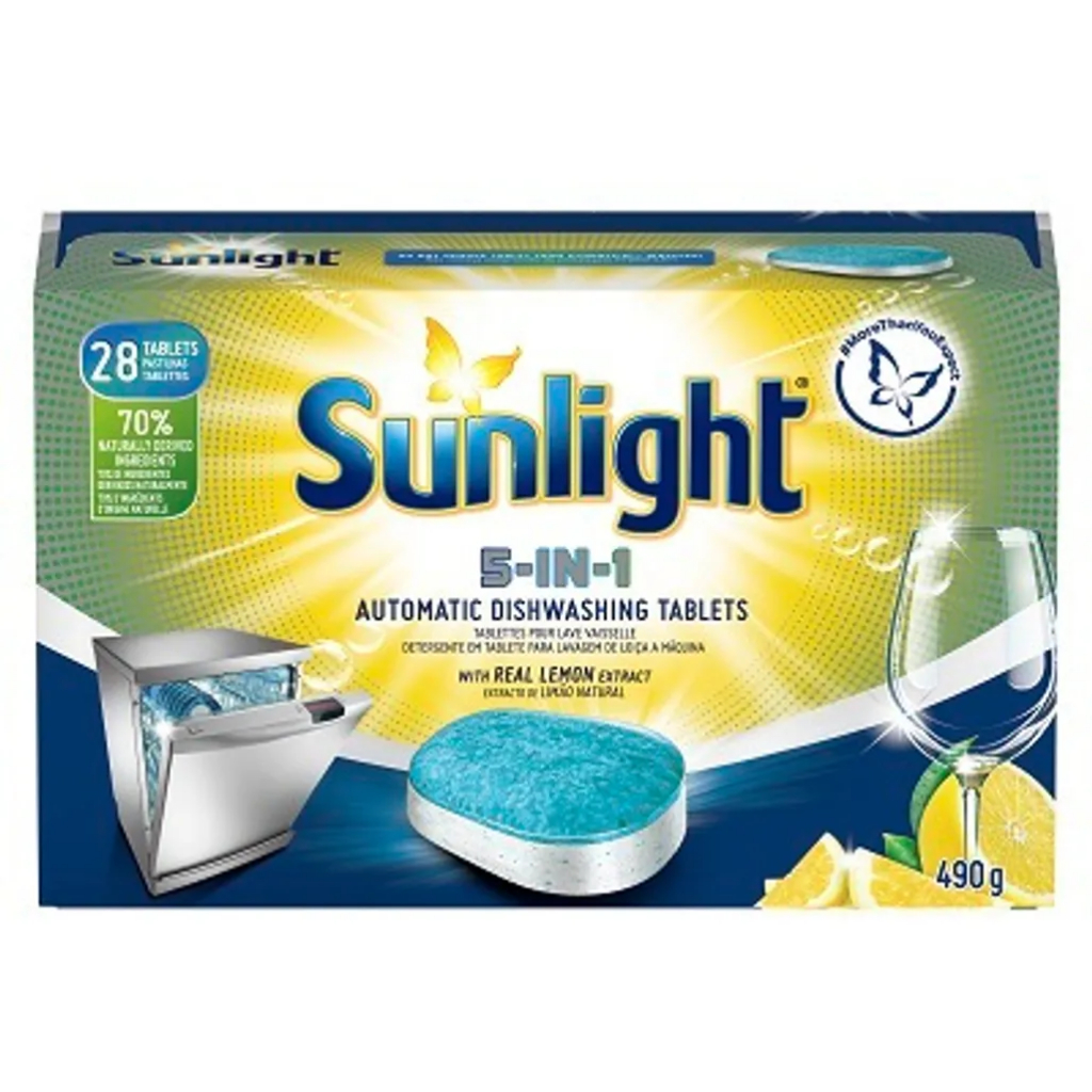 Viên Rửa Chén Bát Sunlight 5 in 1 Dành Cho Máy Rửa Chén (1Hộp/28 Viên ...