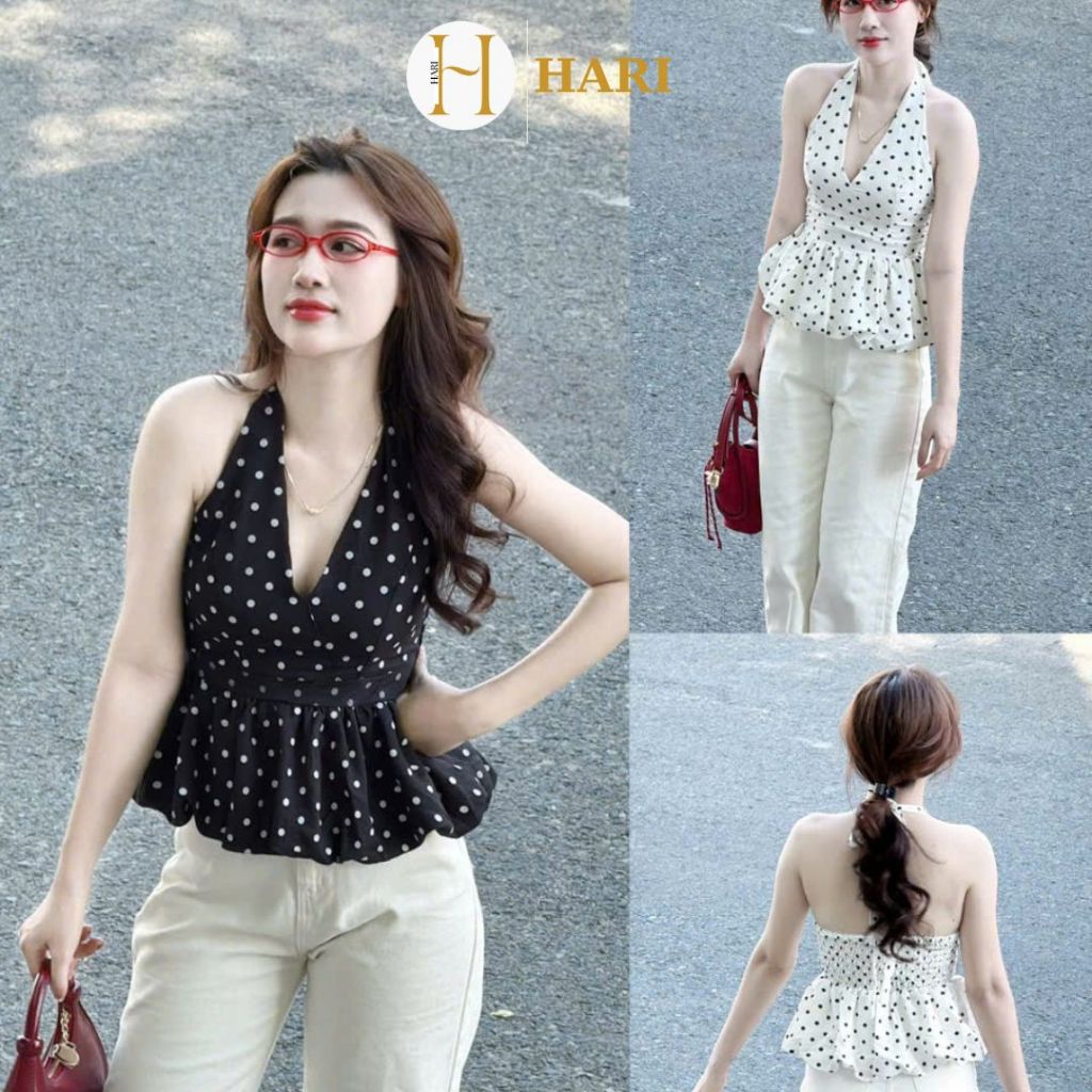 Áo Yếm Chấm Bi Hở Lưng Hari Dáng Bí DOTTIE TOP Siêu Xinh, Cực Hot | Shopee Việt Nam
