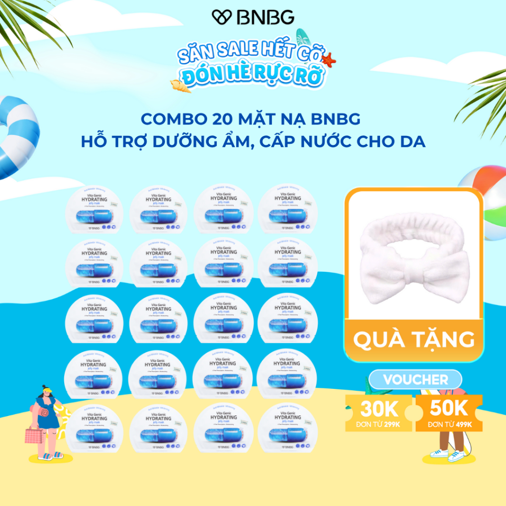 (Tặng Băng Đô) Combo 20 Mặt Nạ BNBG Hỗ Trợ Dưỡng Ẩm, Cấp Nước BNBG ...