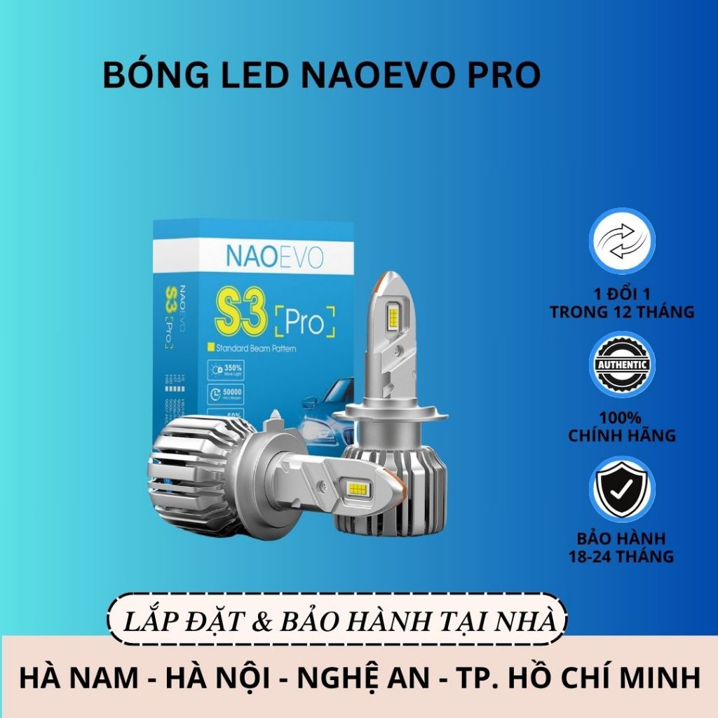 Bóng Led NAOEVO PRO | Công Suất Tối Đa 90w | Đủ Chân H4 H7 H11 9005 | Shopee Việt Nam