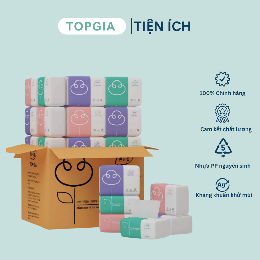 [TOPGIA] GIẤY ĂN TopGia 3 MÀU, giấy 4 lớp dày dặn cao cấp tiện lợi ...