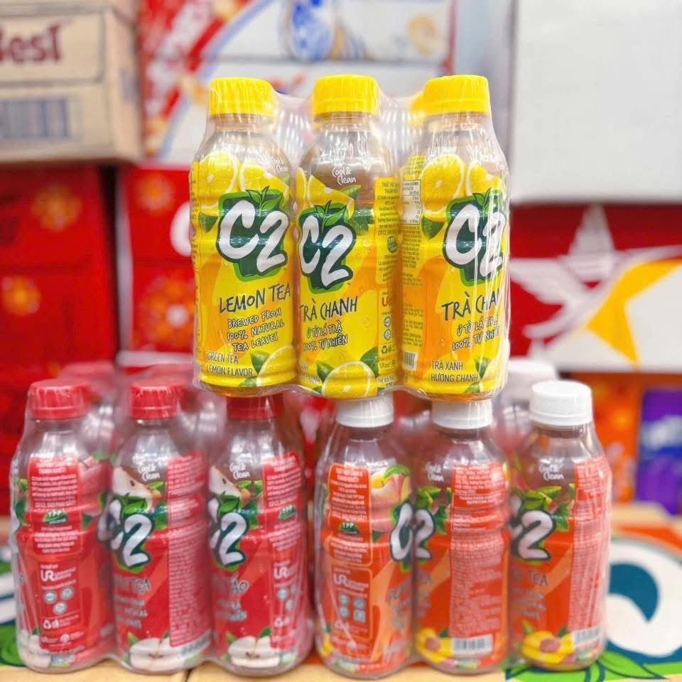 Lốc 6 trà xanh C2 mix vị 225ml, Lốc 6 chai coca-cola vị nguyên bản ...