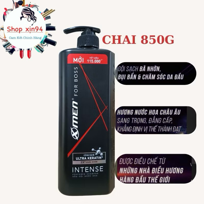 [Chính Hãng] Dầu Gội X-Men For Boss Intense Hương Trầm Nội Lực 850g ...