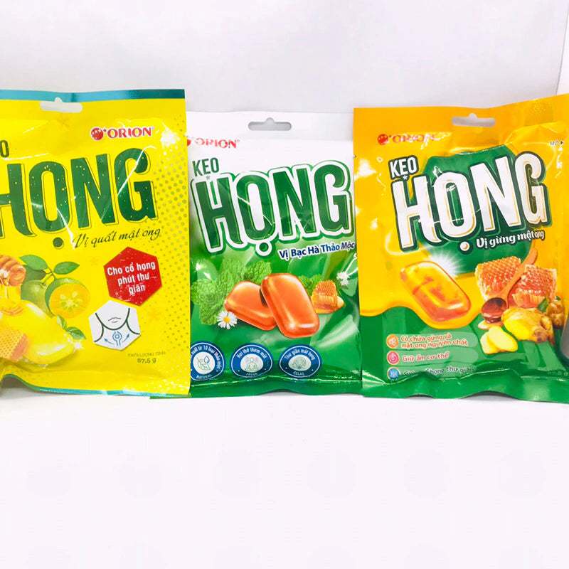 Gói Kẹo Họng Vị Quất / Gừng Mật Ong / Vị Bạc Hà Thảo Mộc ORION 84G | Shopee Việt Nam