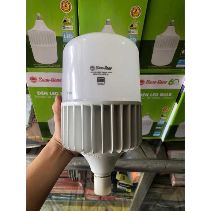 Bóng đèn led buld trụ thân đúc nhôm RẠNG ĐÔNG 60w 80w ánh sáng trắng ...