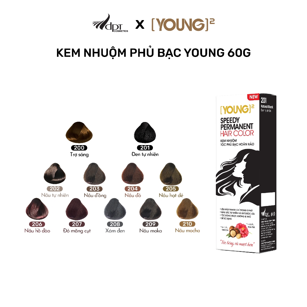 [DÀNH CHO TÓC BẠC] Kem nhuộm phủ bạc tại nhà YOUNG Việt Nam lên màu chuẩn 60gx2 | Shopee Việt Nam