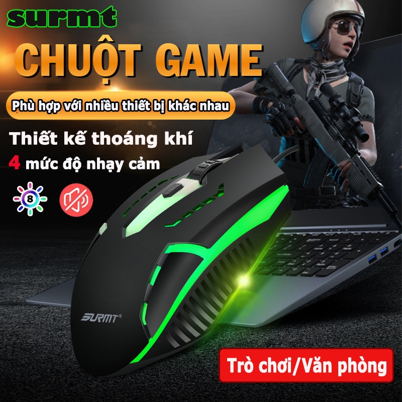 SURMT chuột máy tính led giá rẻ đẹp xịn cao cấp độc lạ có đèn im lặng ...