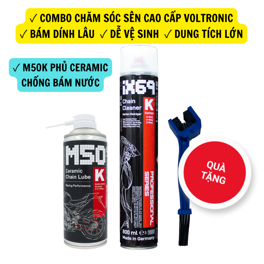 (TẶNG BÀN CHẢI 3D) COMBO 2, DƯỠNG SÊN VOLTRONIC M50 Ceramic 400ml + RỬA ...