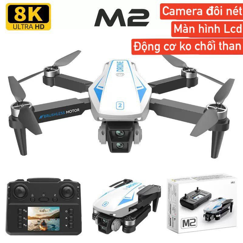 Flycam M2 có màn hình Lcd, động cơ không chổi than, 3 camera điều chỉnh ...