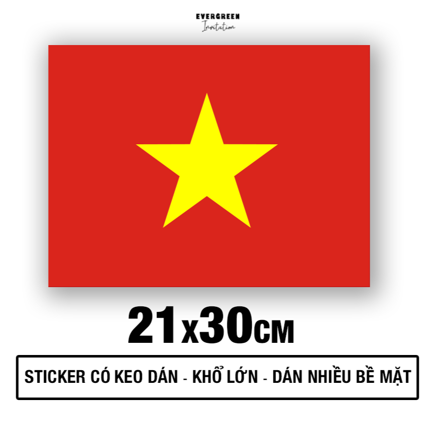 Set 10 Sticker Cờ Việt Nam khổ lớn 21x30cm Sticker cờ Đảng, cờ Giải ...
