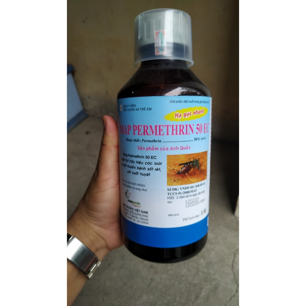 THUỐC DIỆT Y TẾ MUỖI PERMETHRIN 50EC [Chai 1000ML] MAP PACIFIC 1 lit ...