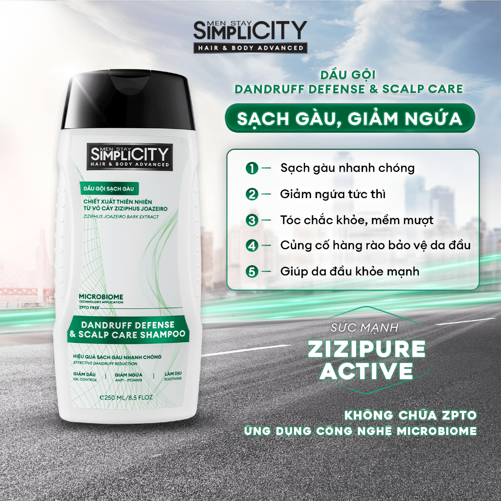 Dầu gội sạch gàu, giảm ngứa da đầu Men Stay Simplicity Hair & Body ...