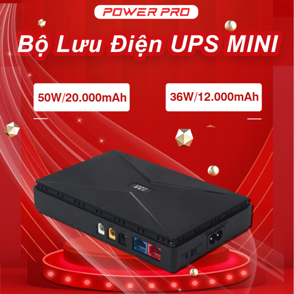 UPS Mini 50W/ 20.000mAh, 36W/12.000mAh Lưu Điện 12h, WIFI, CAMERA, Máy ...