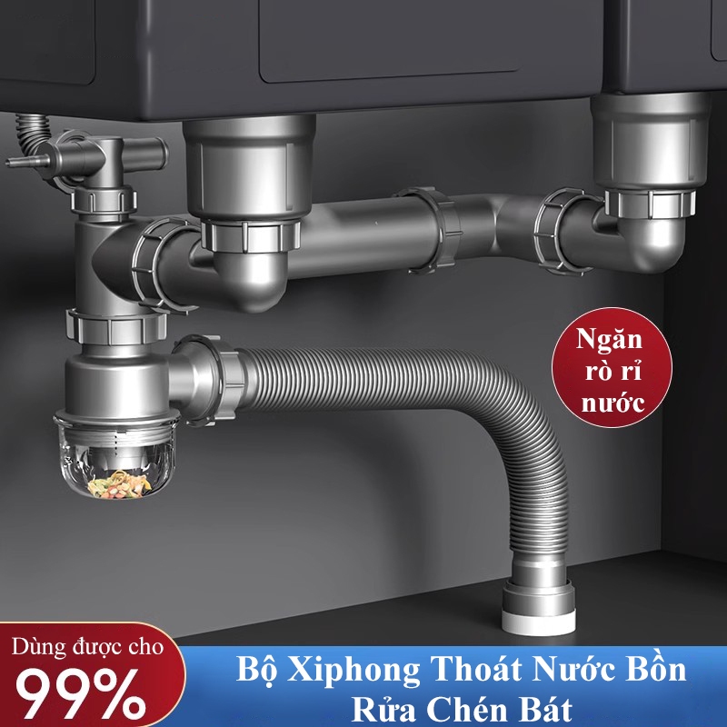 Bộ xi phông chậu rửa bát BTOOL Xi phông thoát nước bồn rửa chén xiphong ...