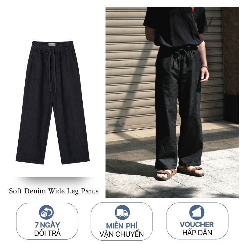 Quần dài nam chất Denim mềm OTHER SIDE, form Wide leg, Style Hàn Quốc ...